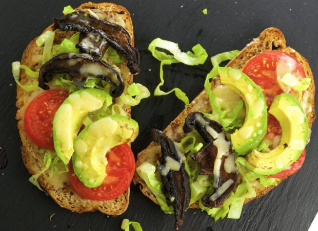 Vegan Open Faced BLT Grilled Cheese - May I Have That Recipe?