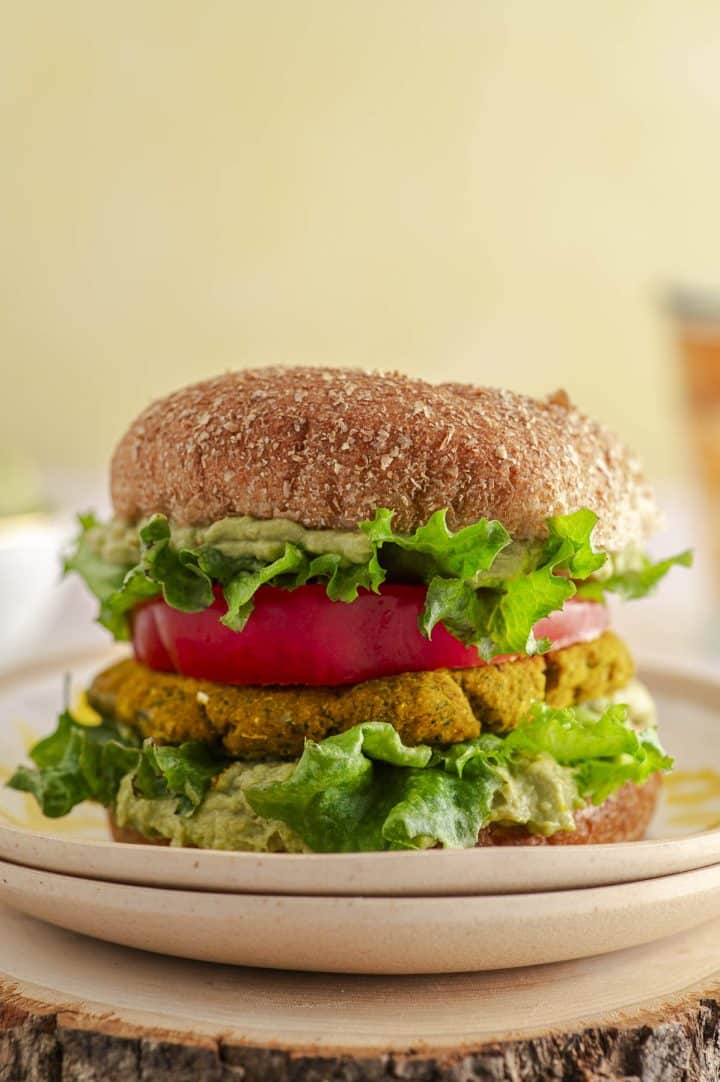 Vegan Falafel Burger Recipe with Avocado Tahini Sauce - May I Have That ...