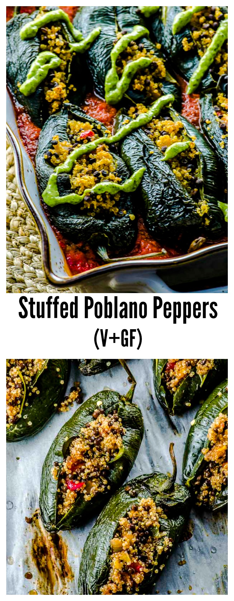 Stuffed Poblano Peppers with Avocado Cilantro Sauce - May I Have That ...