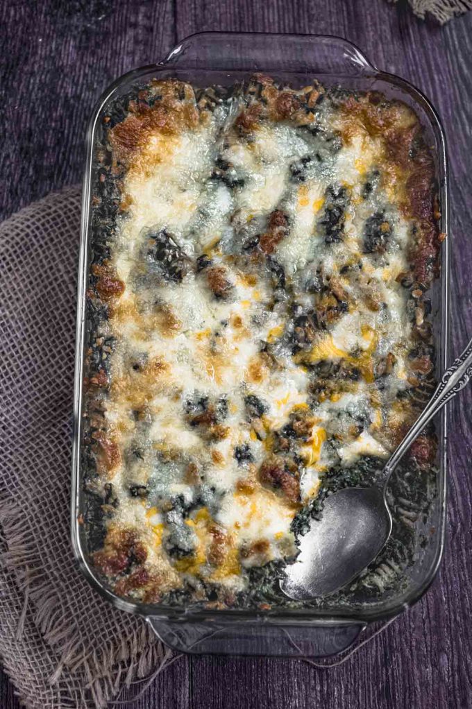High Protein Creamed Spinach Pasta Bake - May I Have That Recipe?