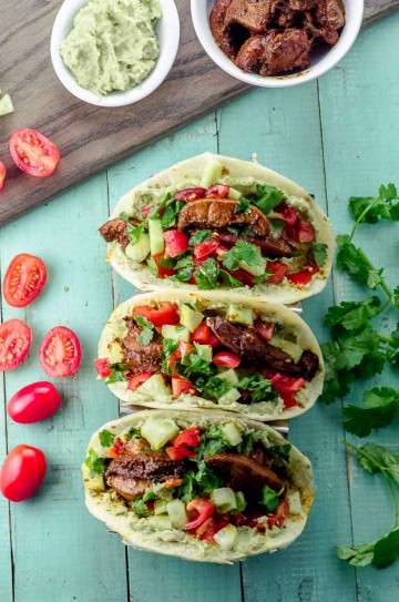 Shawarma Veggie Tacos With Tahini Guacamole - May I Have That Recipe?