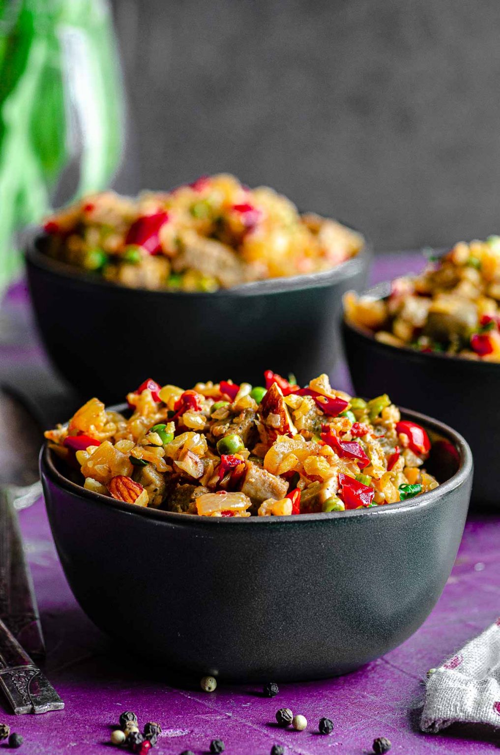 Cauliflower Rice Recipe with Veggie Sausage Peppers and Onions - May I ...