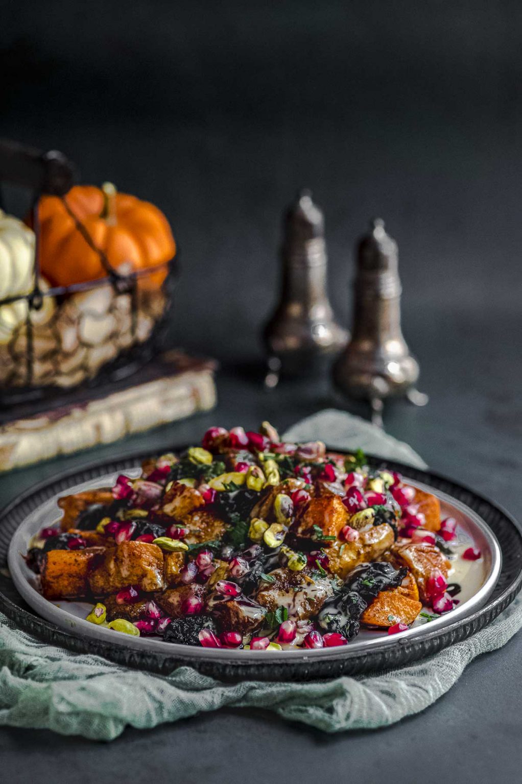 Roasted Butternut Squash with Tahini, Silan, Pomegranates, and ...