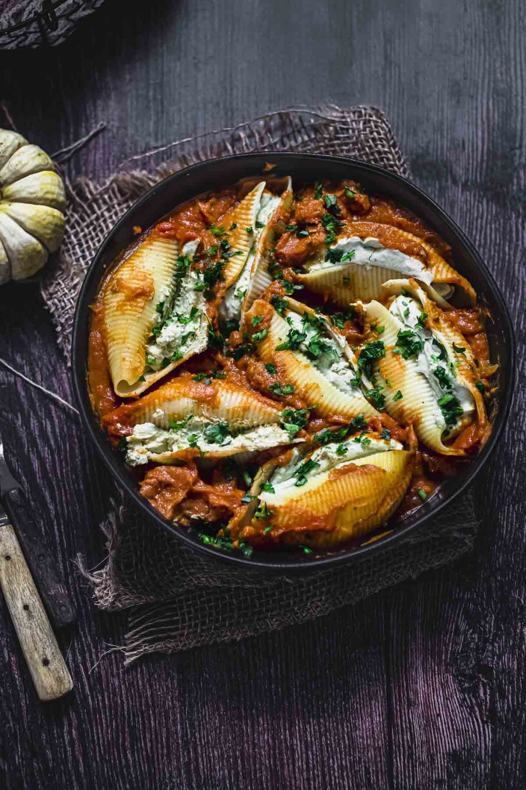 Stuffed Shells in Savory Pumpkin Sauce - May I Have That Recipe?
