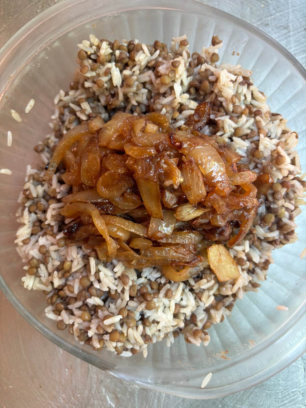 Mujadara - Rice and Lentils with Caramelized Onions - May I Have That ...